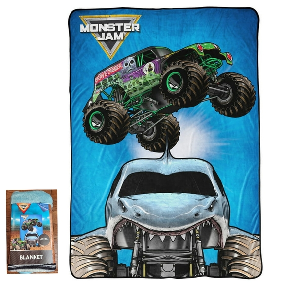 Monster Jam | Bedding | Nwt Monster Jam Shark With Megalodon And Grave ...